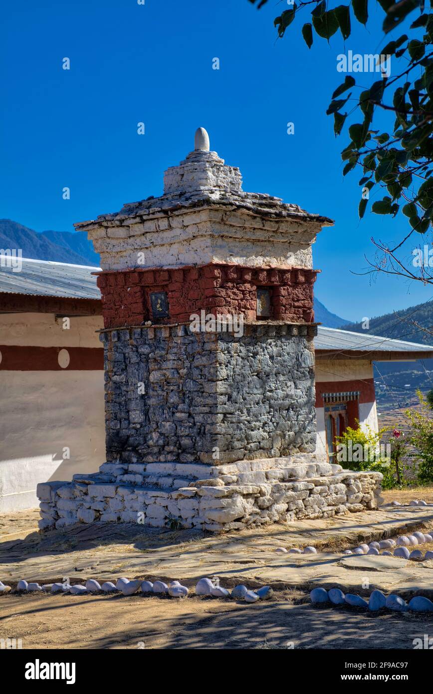 The chorten is said to be the original one made by Drukpa Kunley. Chimi ...