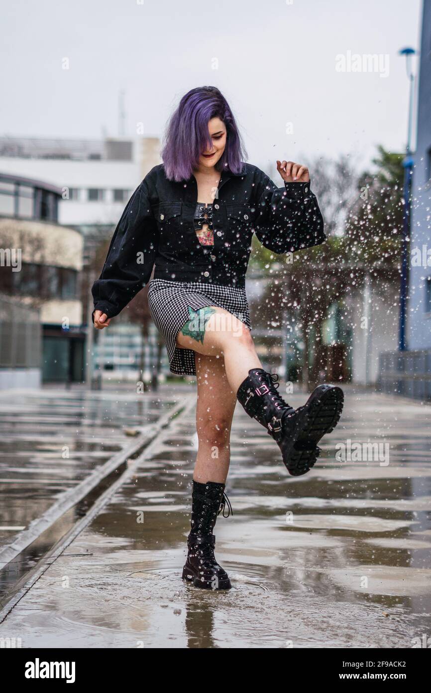 Woman boots kick hi-res stock photography and images - Alamy