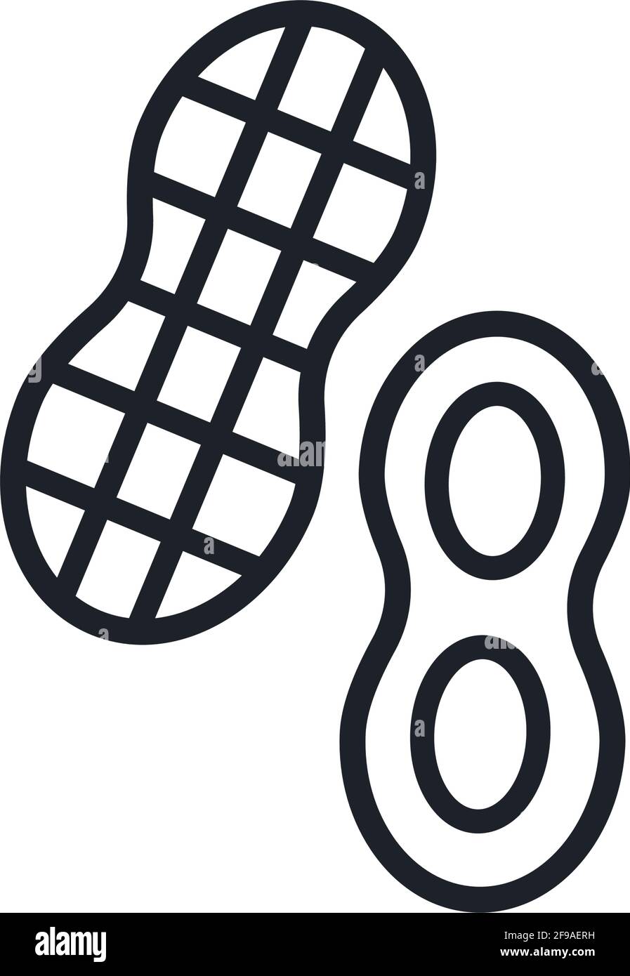 Peanuts icon. Vector linear icon, contour, shape, outline isolated on a ...