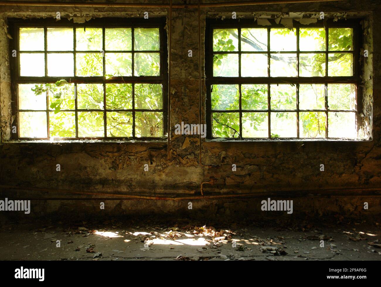 Windows of an abandoned building during daytime Stock Photo - Alamy