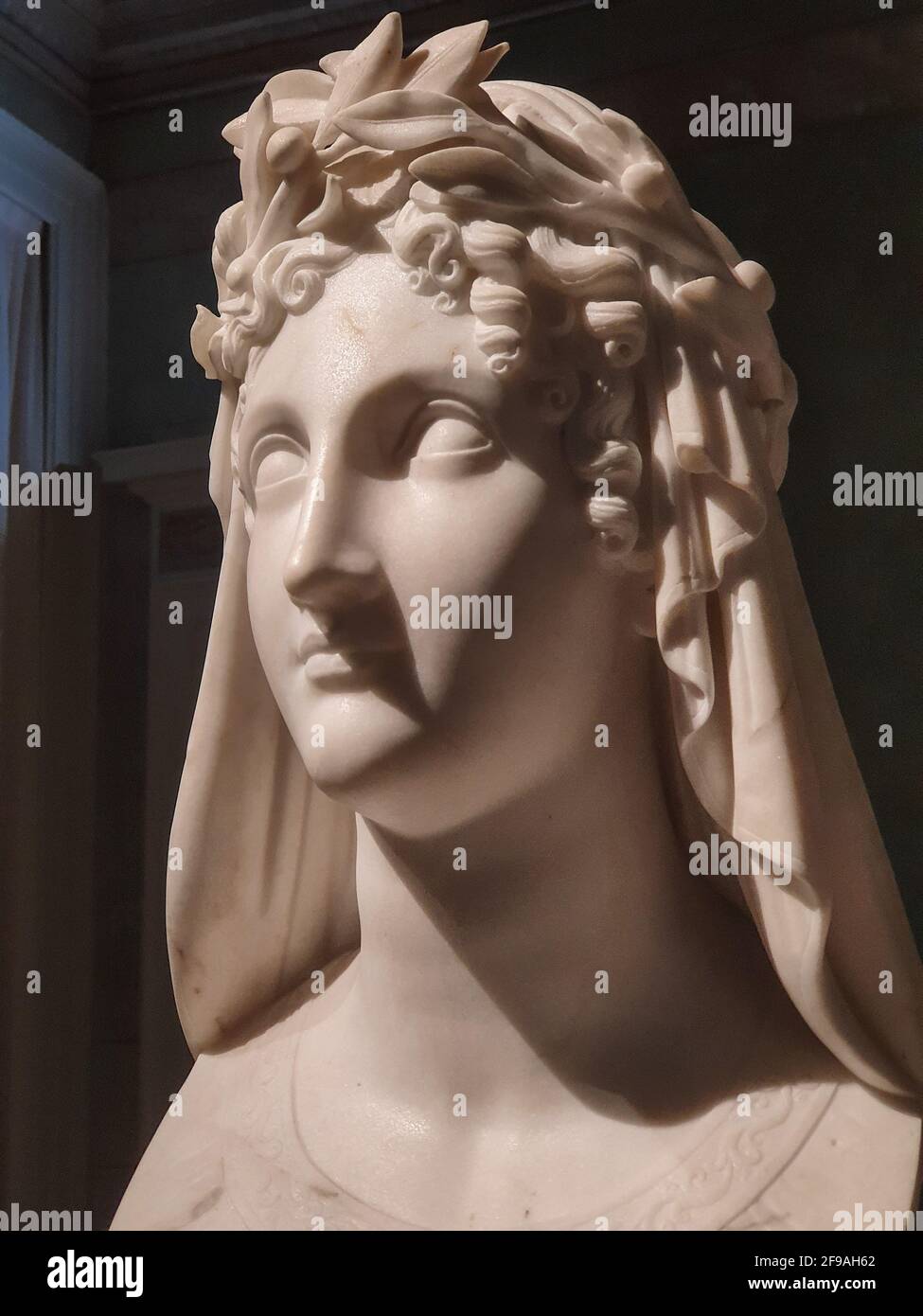 Marble sculpture of a young beautiful woman by Antonio Canova Stock ...