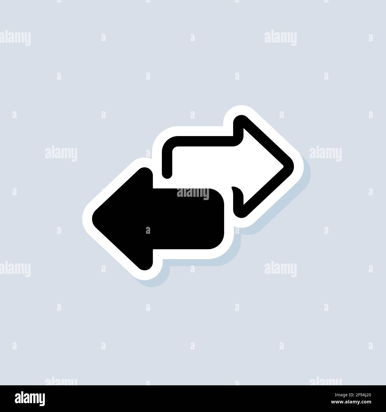 Exchange sticker. Double reverse arrow, replace icon. Direction arrows for transfer, sync ...