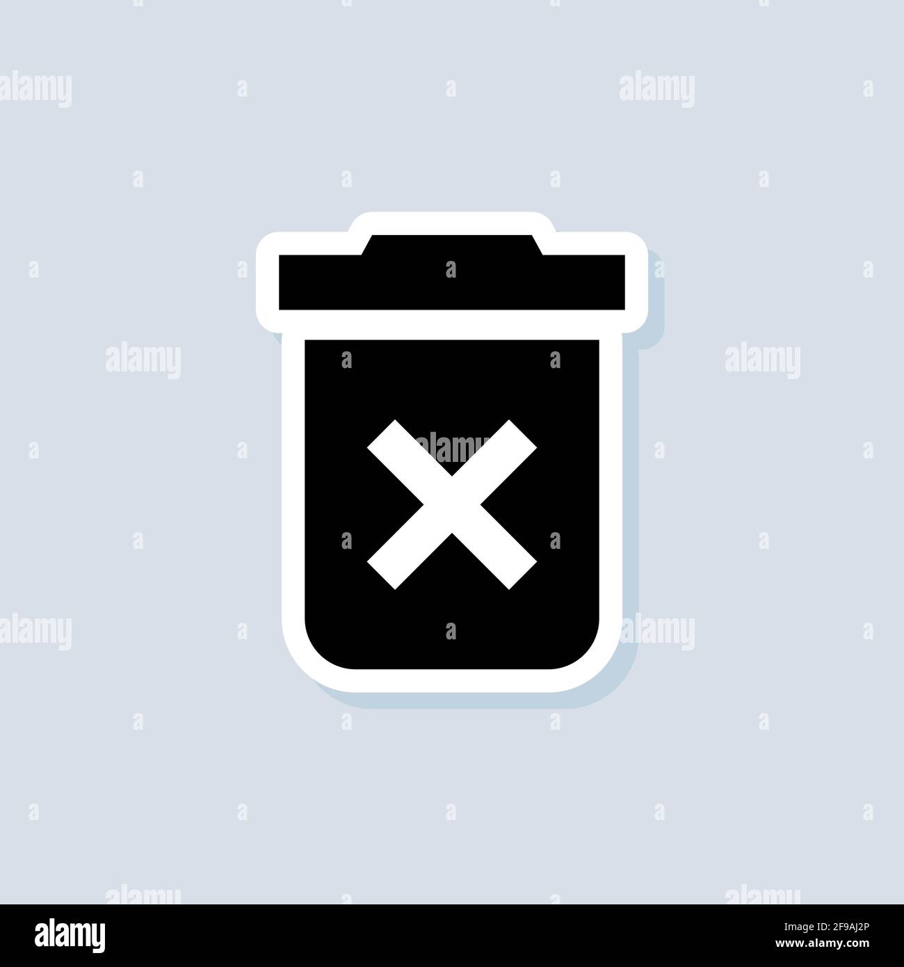 Delete button sticker. Trash can icon. Rubbish basket. Vector on ... Delete button sticker. Trash can icon. Rubbish basket. Vector on ...