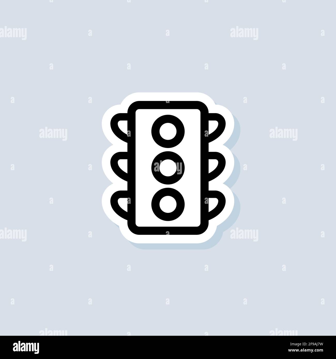 Traffic Light sticker. Traffic Light sign. Vector on isolated ...
