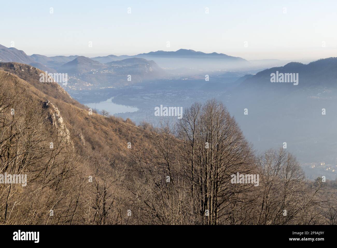 Stunning view of Monte Barro natural reserve and Galbiate township in ...