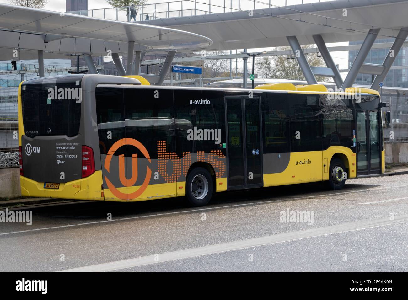 Bus At The Bus Stop Central Station At Utrecht The Netherlands 14-4 ...