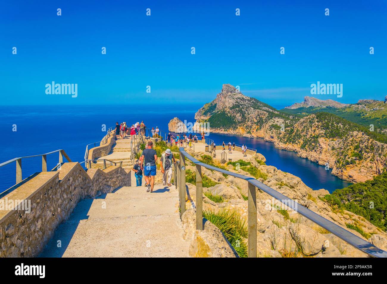 ES COLOMER, SPAIN, MAY 24, 2017: People are enjoying view from Es ...