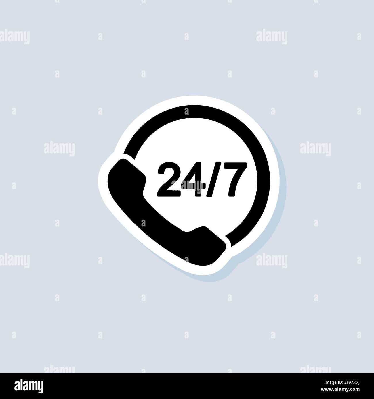Support sticker. Call center support 24 7. Service 24 7 icon. Vector on ...