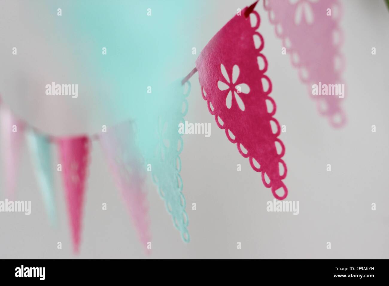 colorful birthday garland Stock Photo - Alamy