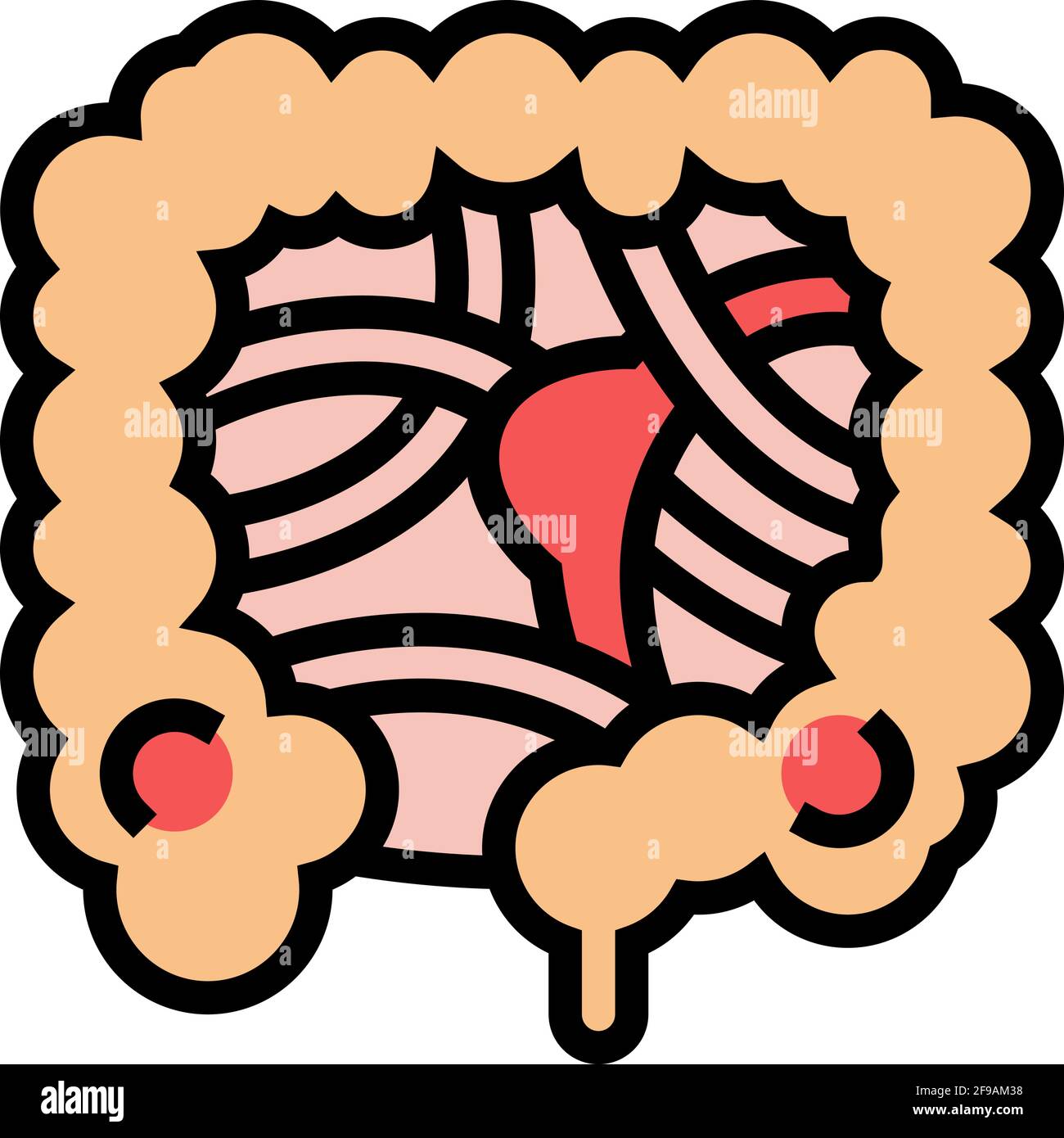 intestinal obstruction disease color icon vector illustration Stock ...