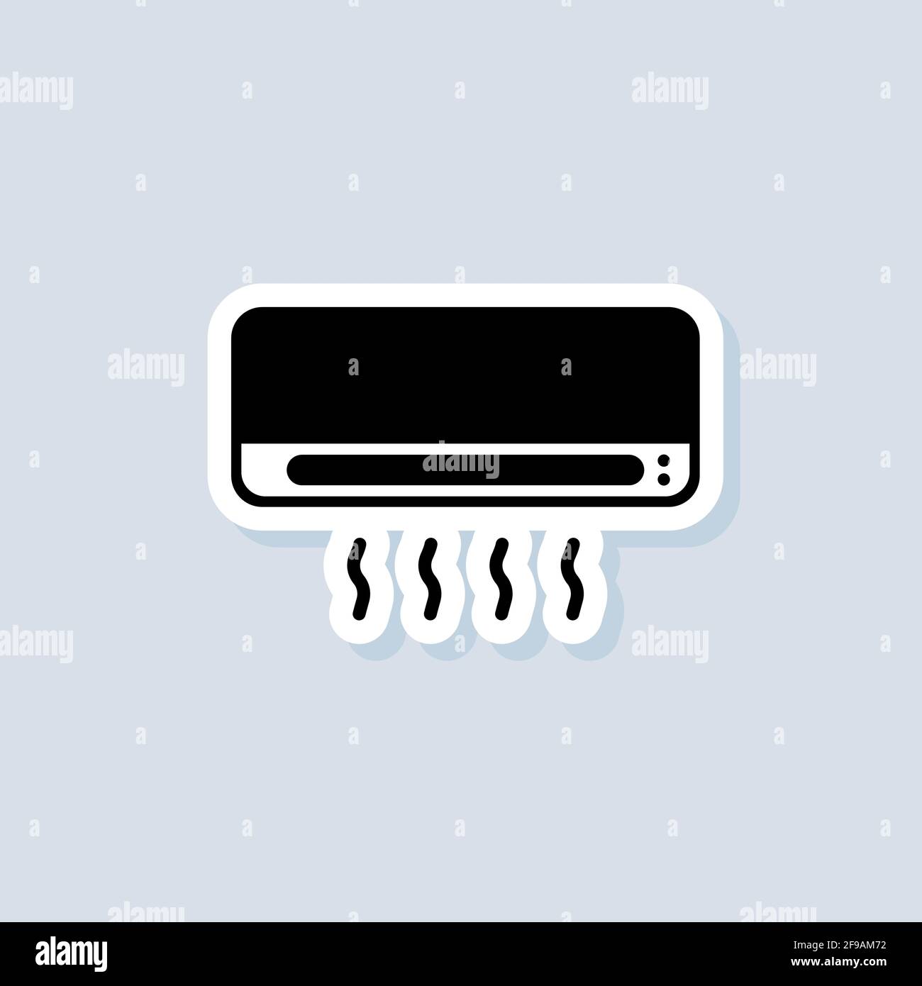 Air conditioner sticker. Air conditioning. Vector on isolated ...