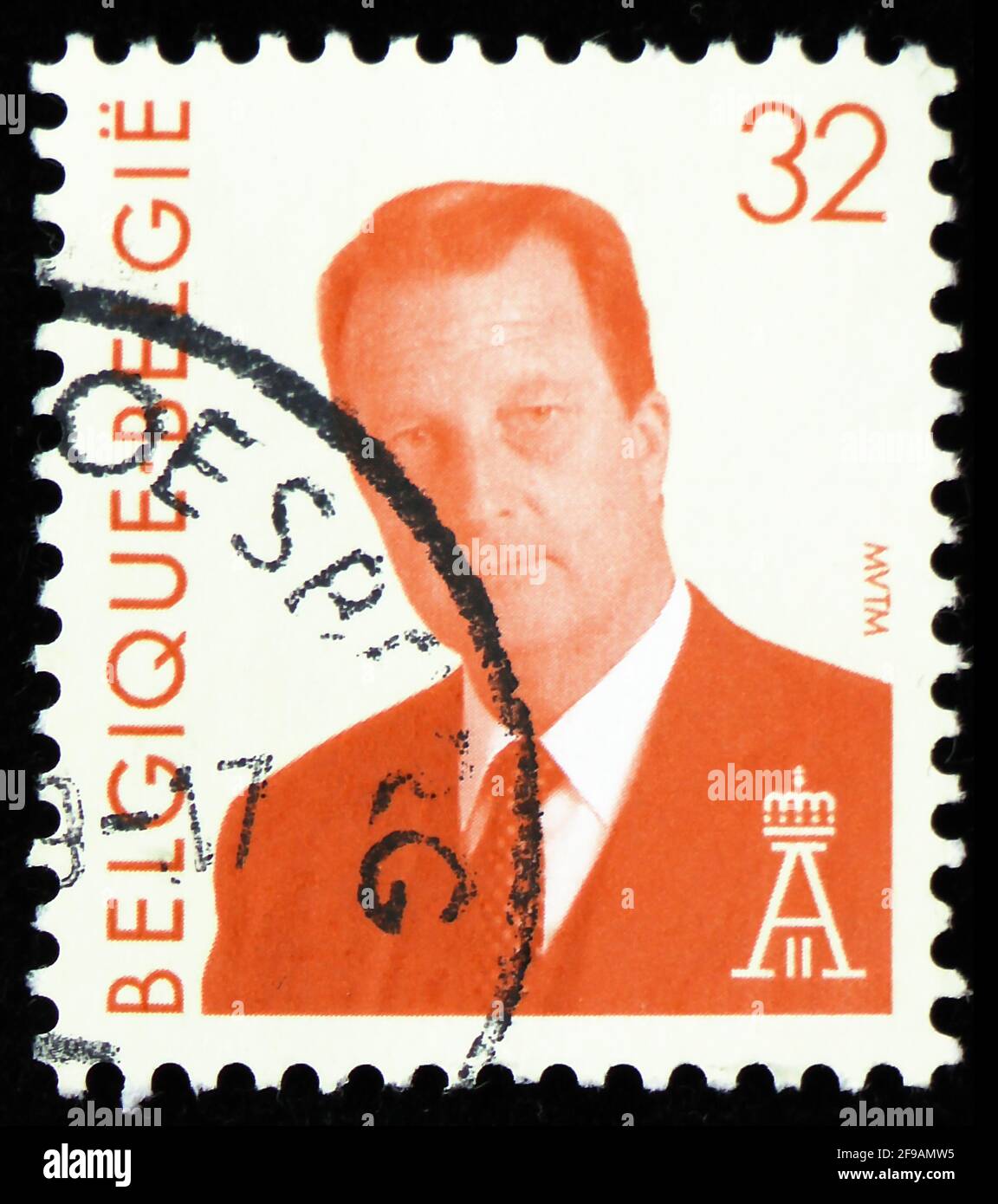 MOSCOW, RUSSIA - SEPTEMBER 22, 2019: Postage stamp printed in Belgium ...