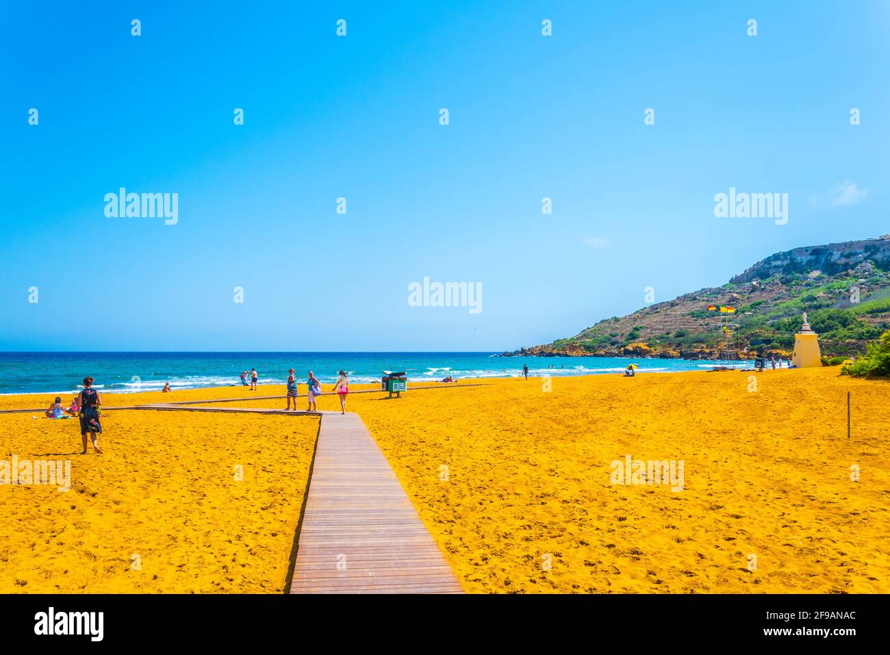RAMLA BAY, MALTA, JUNE 7, 2017: Ir-Ramla bay at Gozo, Malta Stock Photo ...