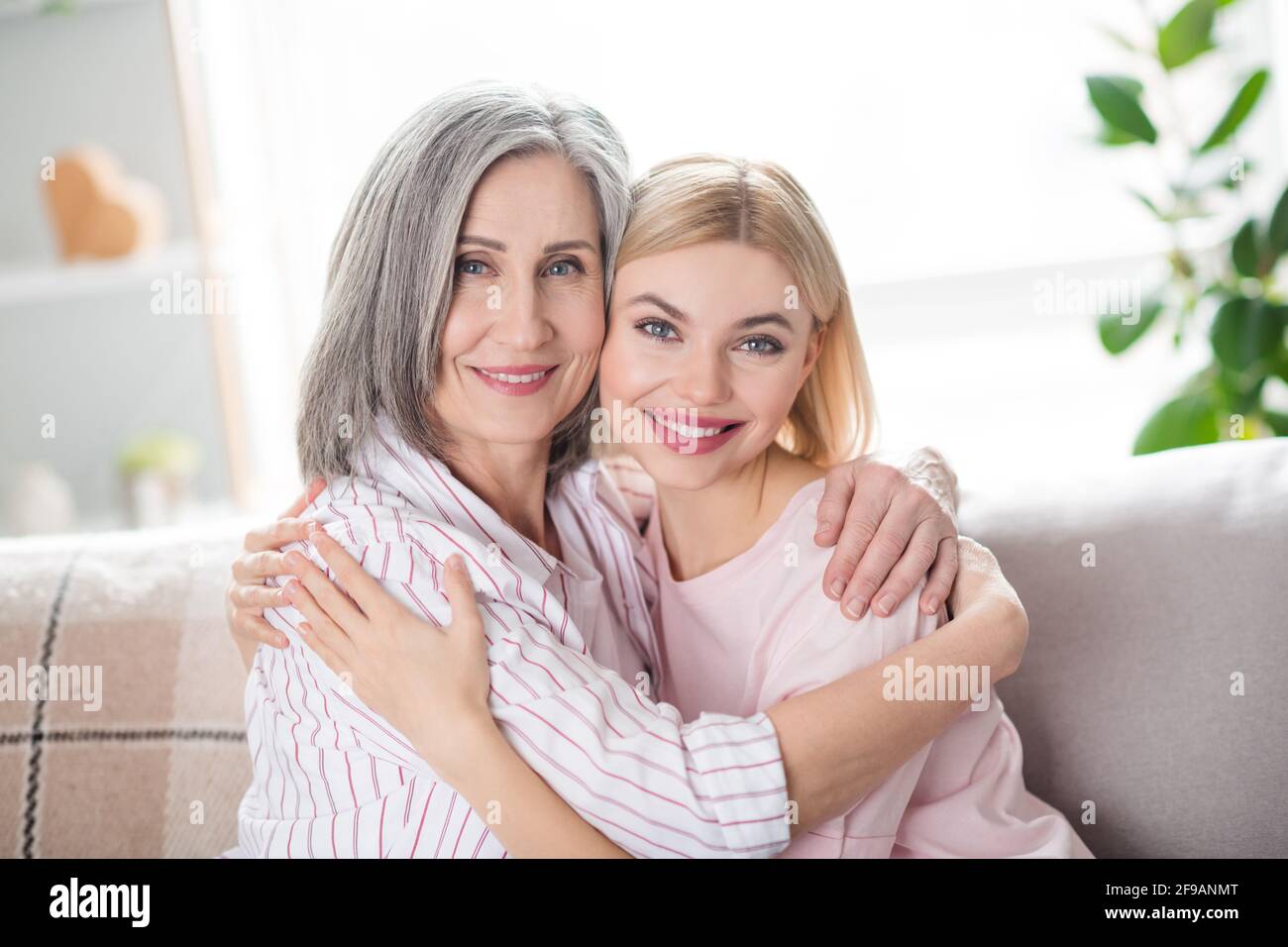 Photo of affectionate lovely nice women family hug cheerful care good ...