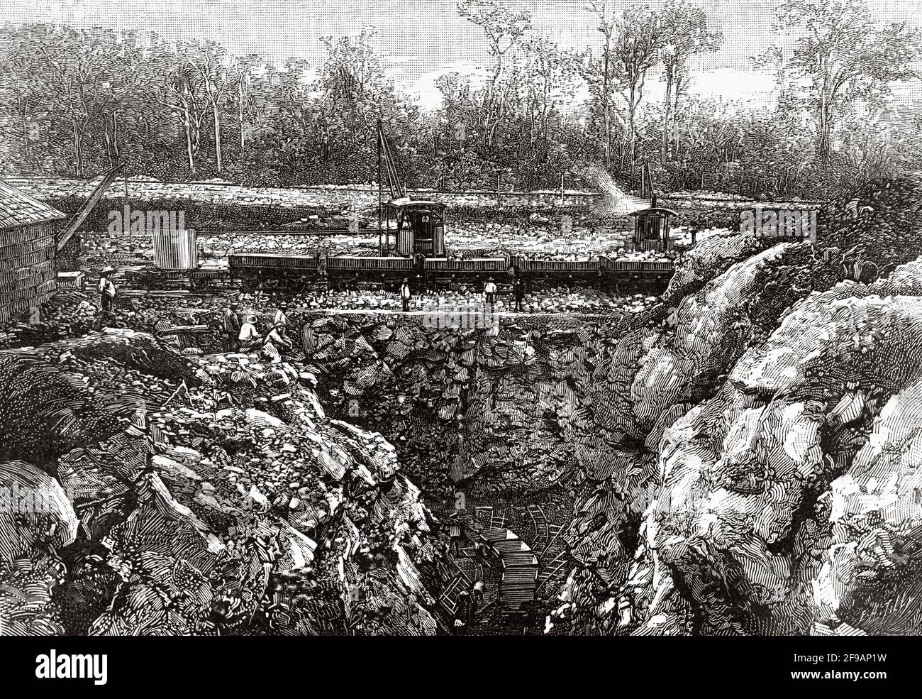 Airlock digging works at the Isthmus of Panama, lock nº 1 Bohio. June 7 ...