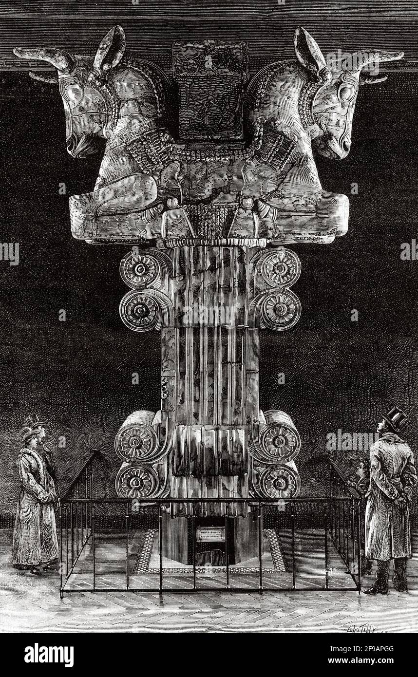 Capital column Audience Chamber Hall Apadana Persian Palace of Darius I ...