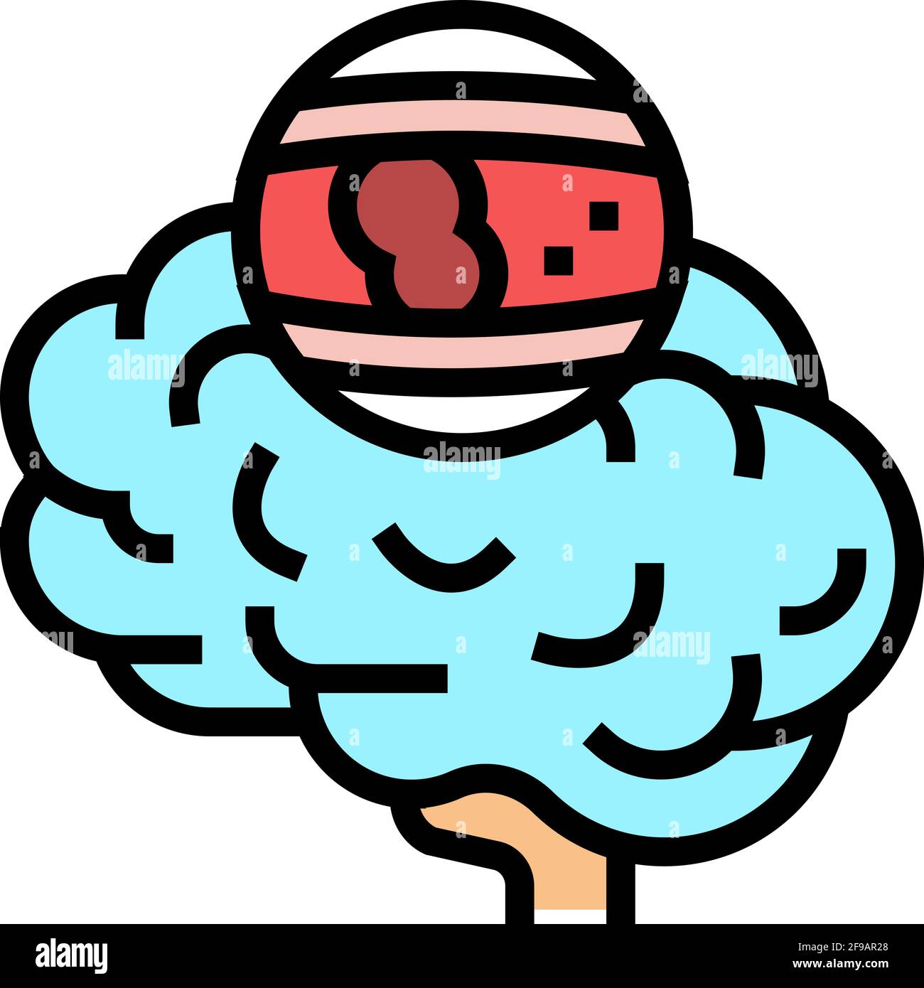 stroke brain problem color icon vector illustration Stock Vector Image ...