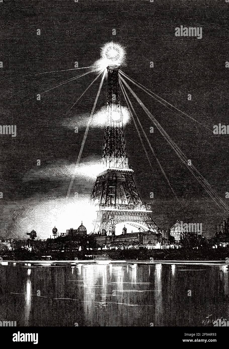 The Eiffel Tower illuminated the night of the opening of the Universal ...