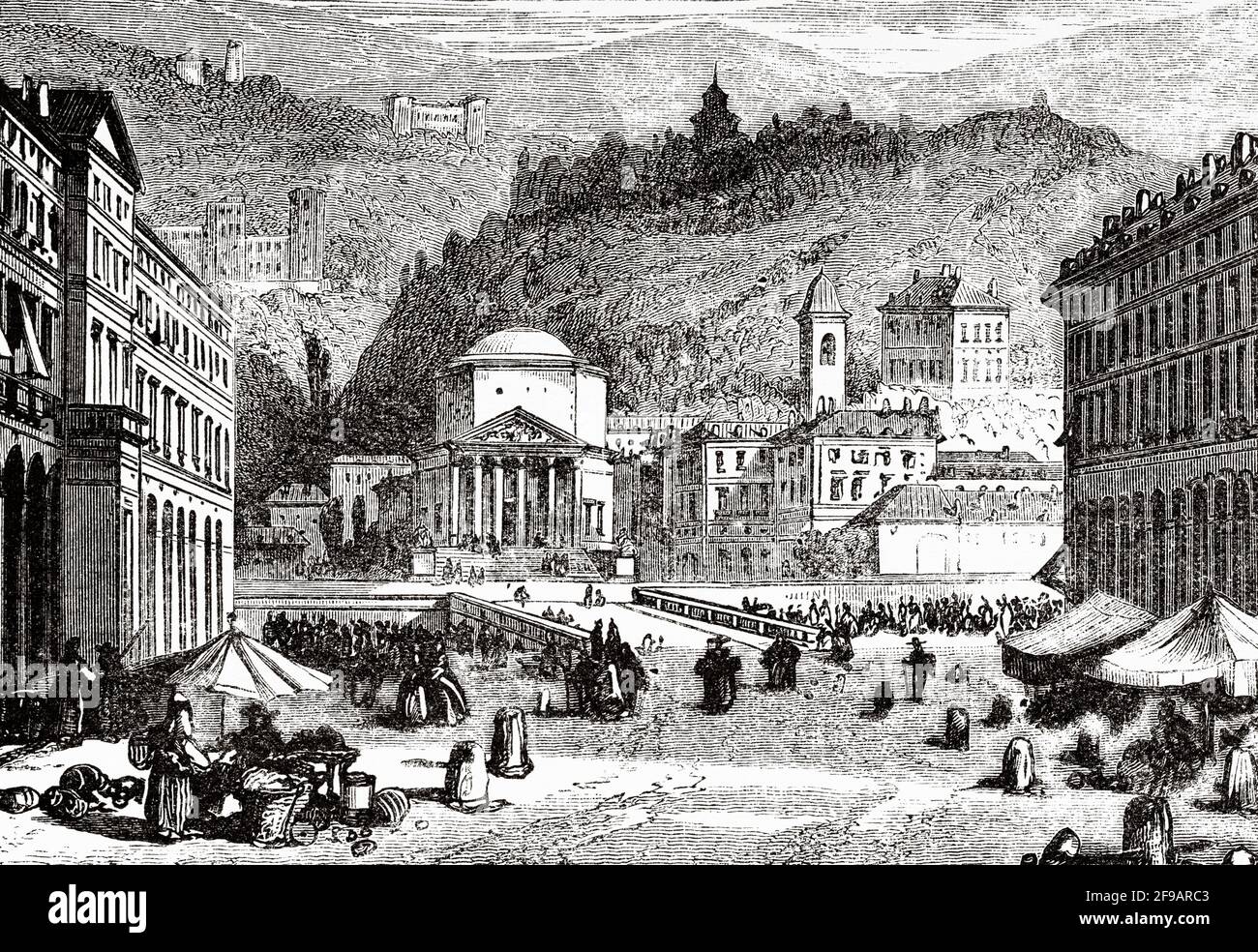 Panoramic general view of the historic center of the Italian city of ...