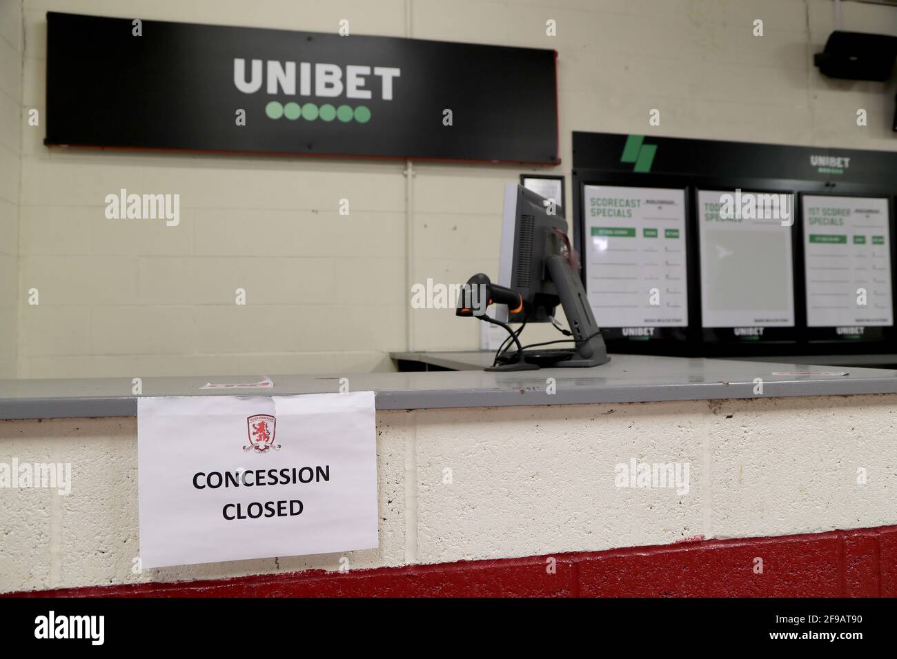 A closed betting kiosk before the Sky Bet Championship match at the ...