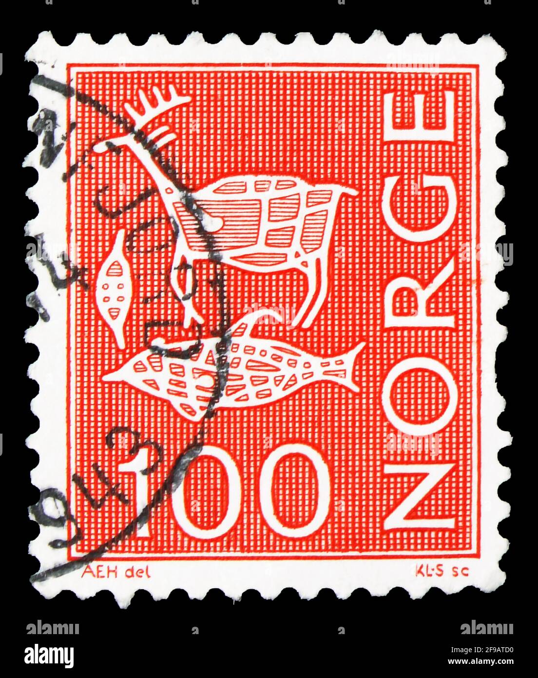 MOSCOW, RUSSIA - SEPTEMBER 22, 2019: Postage stamp printed in Norway ...