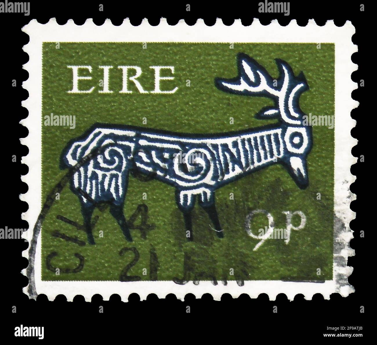 MOSCOW, RUSSIA - SEPTEMBER 22, 2019: Postage stamp printed in Ireland ...