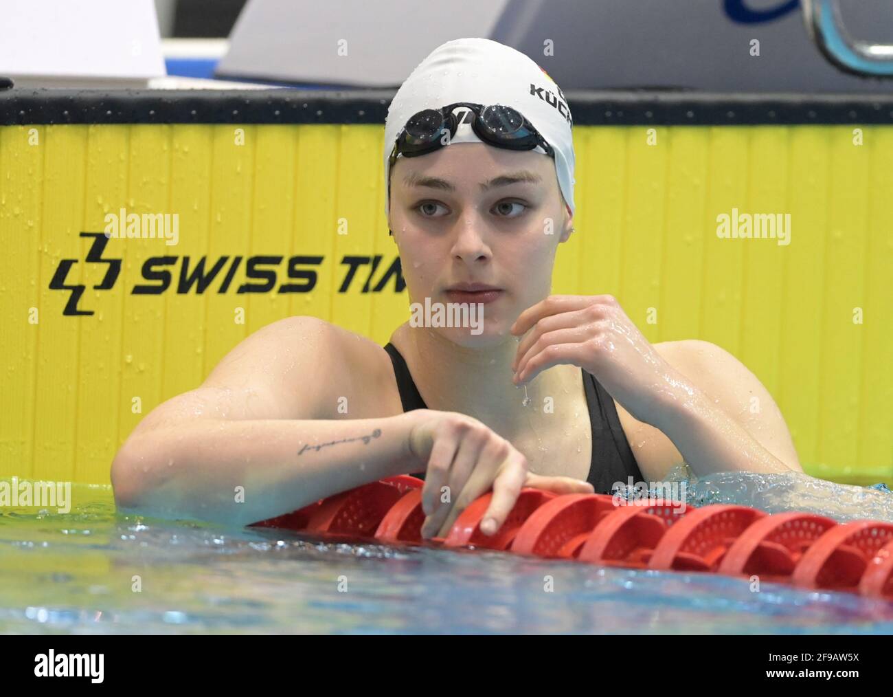 Berlin, Germany. 17th Apr, 2021. Swimming, Olympic qualification, pool ...