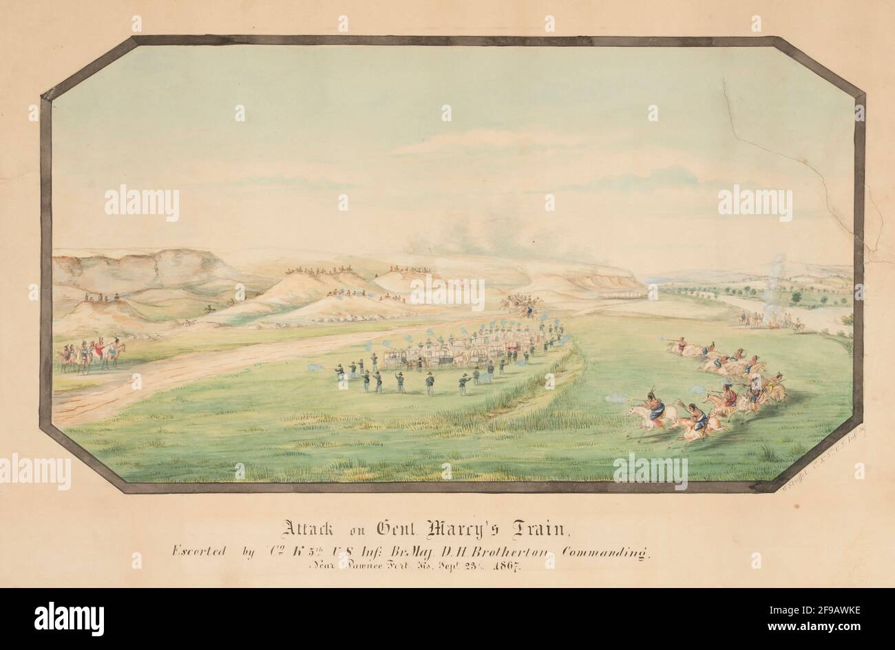 Indian attack wagon train hi-res stock photography and images - Alamy