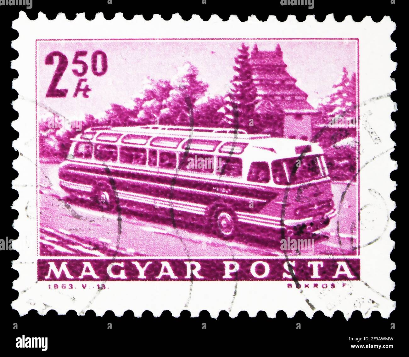 MOSCOW, RUSSIA - SEPTEMBER 22, 2019: Postage stamp printed in Hungary ...