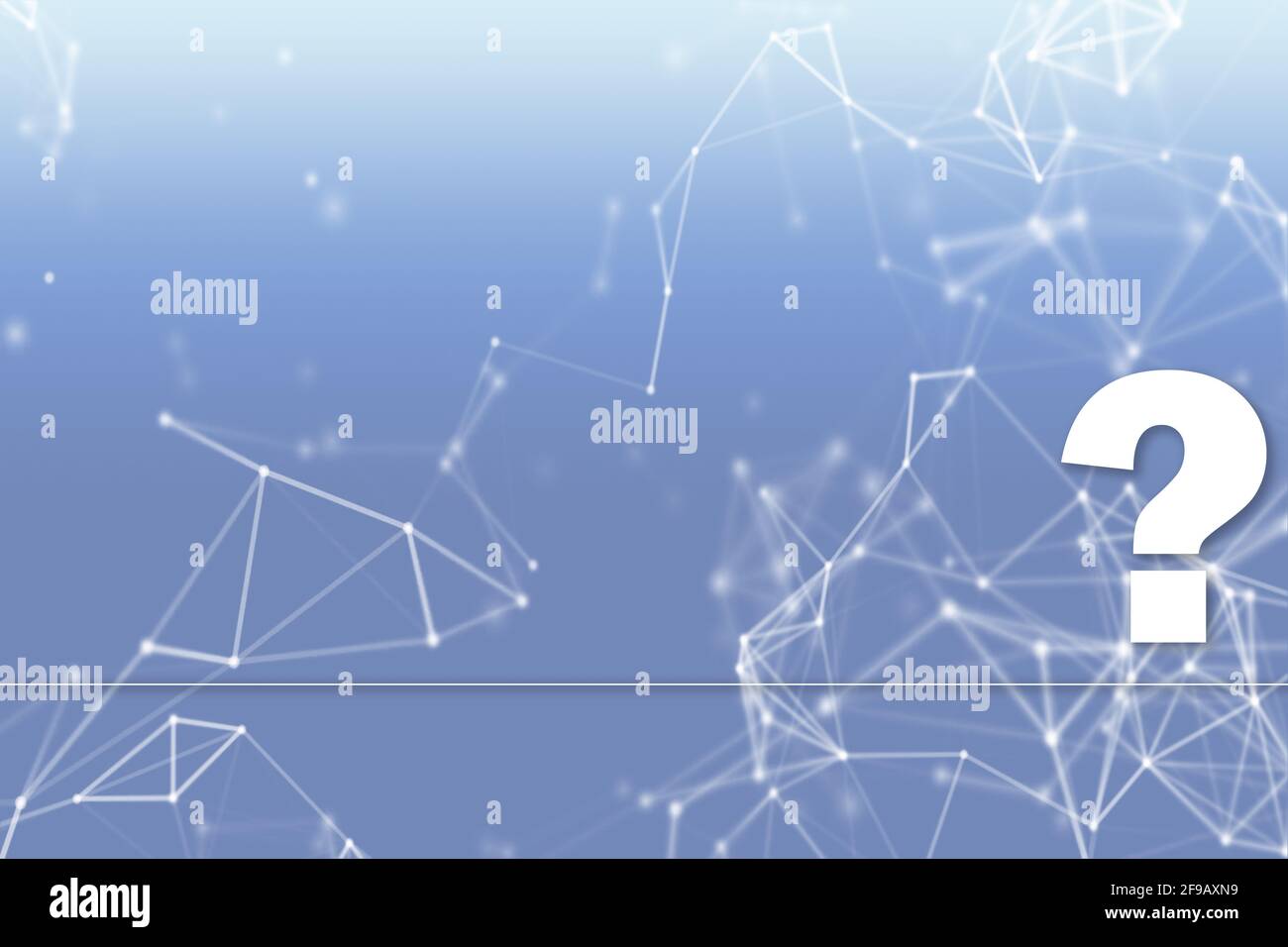 Question mark on a blue background with constellations Stock Photo - Alamy