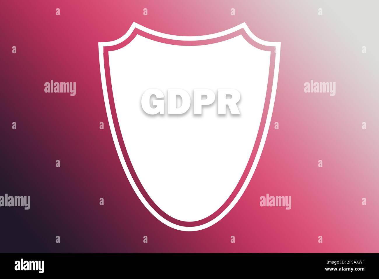 Shield with text 'GDPR' on pink background - data protection and ...