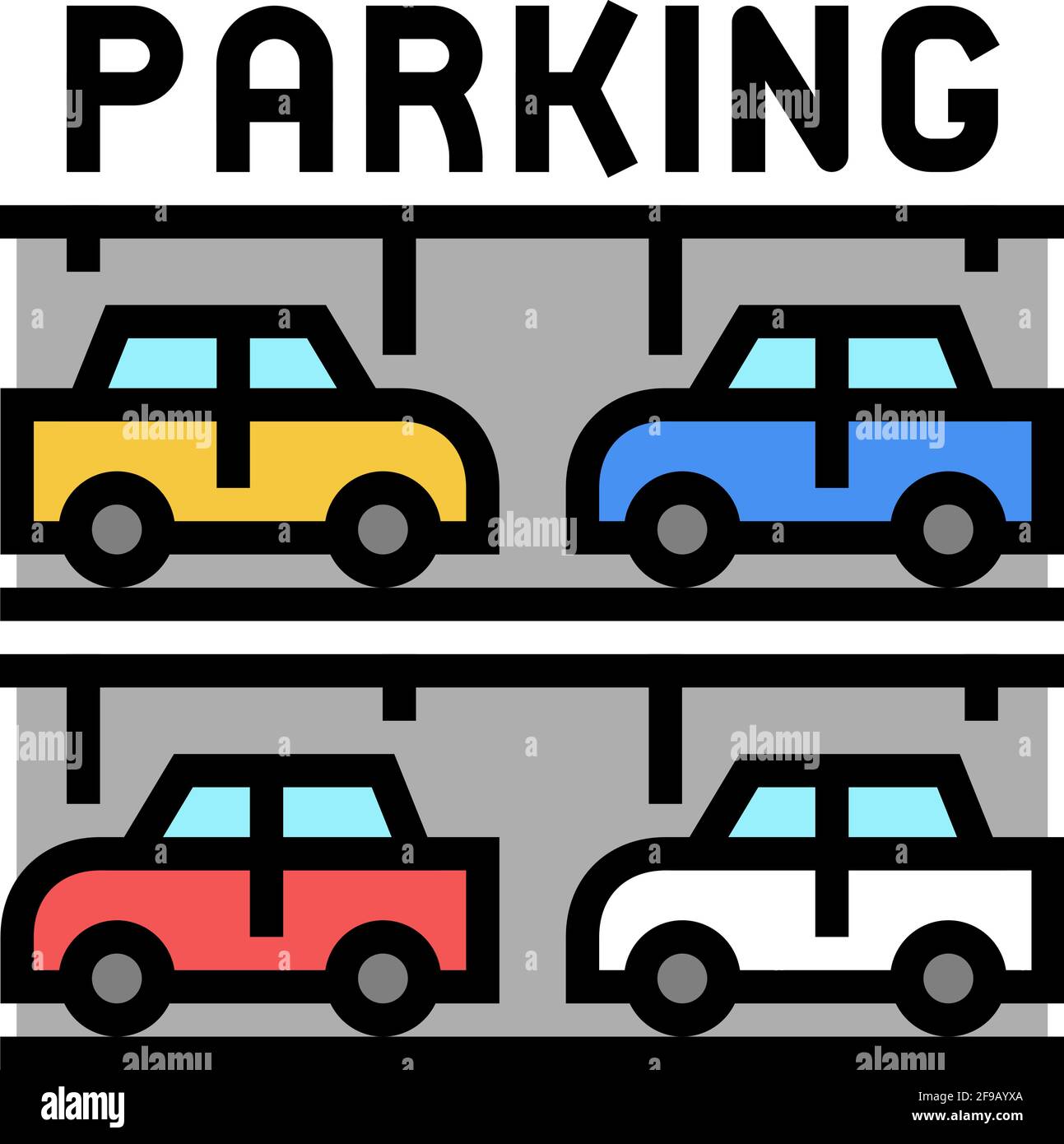 multilevel parking color icon vector illustration Stock Vector Image ...