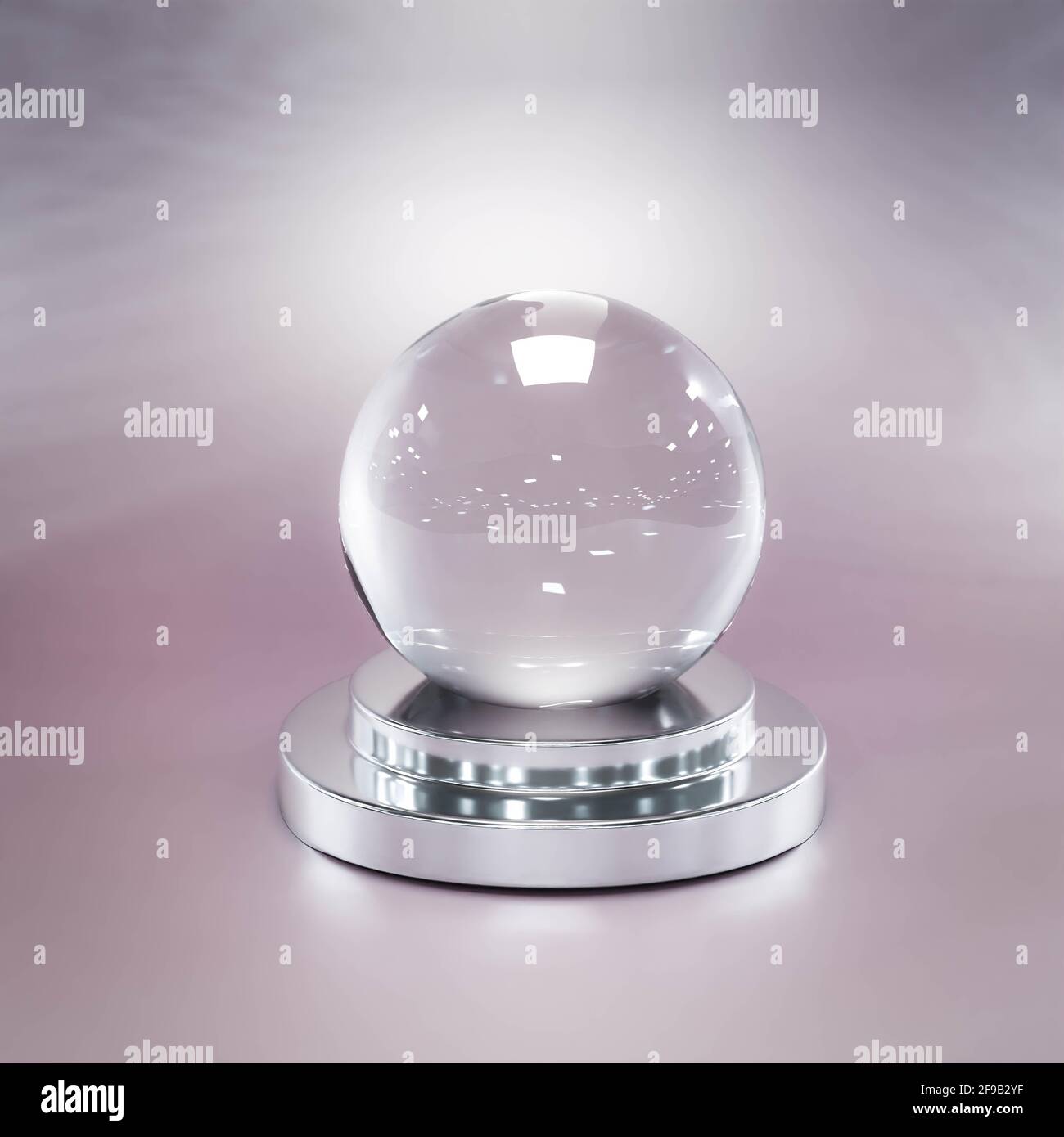 empty magical glass sphere snow glass ball 3d render illustration Stock ...