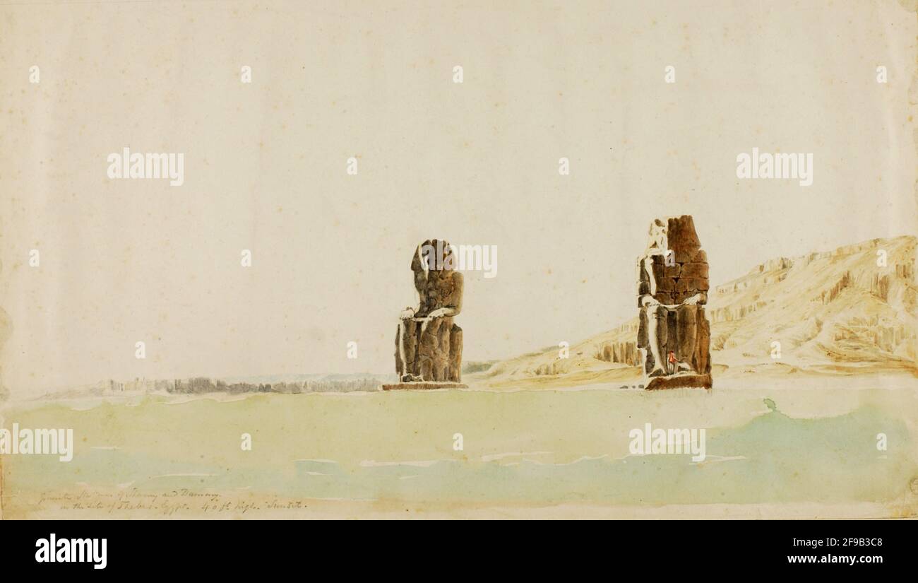 Colossi of memnon painting hi-res stock photography and images - Alamy