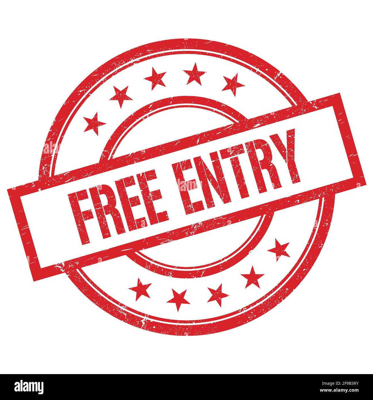 FREE ENTRY text written on red round vintage rubber stamp Stock Photo ...