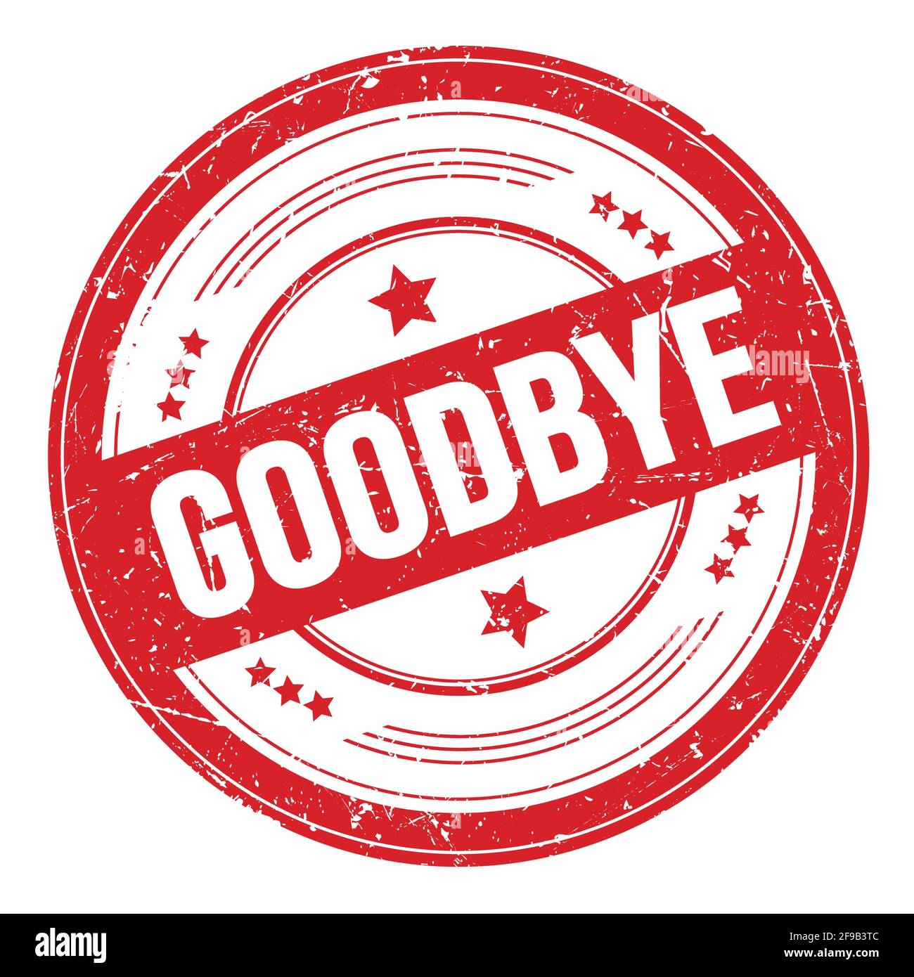GOODBYE text on red round grungy texture stamp Stock Photo - Alamy