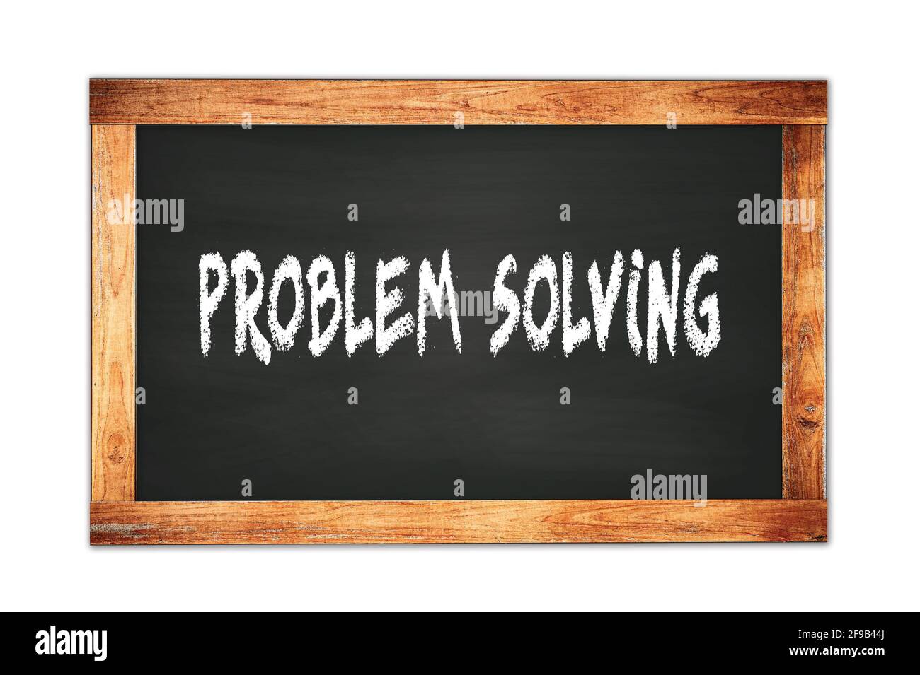 PROBLEM SOLVING text written on black wooden frame school blackboard ...