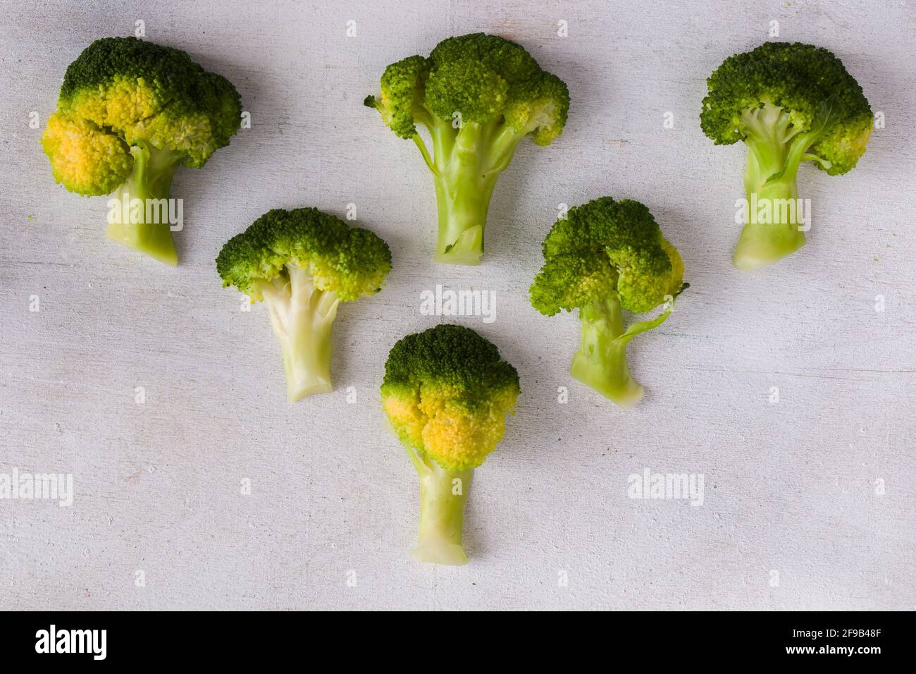 Top view of broccoli on the white background Stock Photo - Alamy