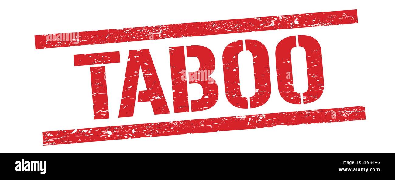 TABOO text on red grungy rectangle stamp sign Stock Photo - Alamy
