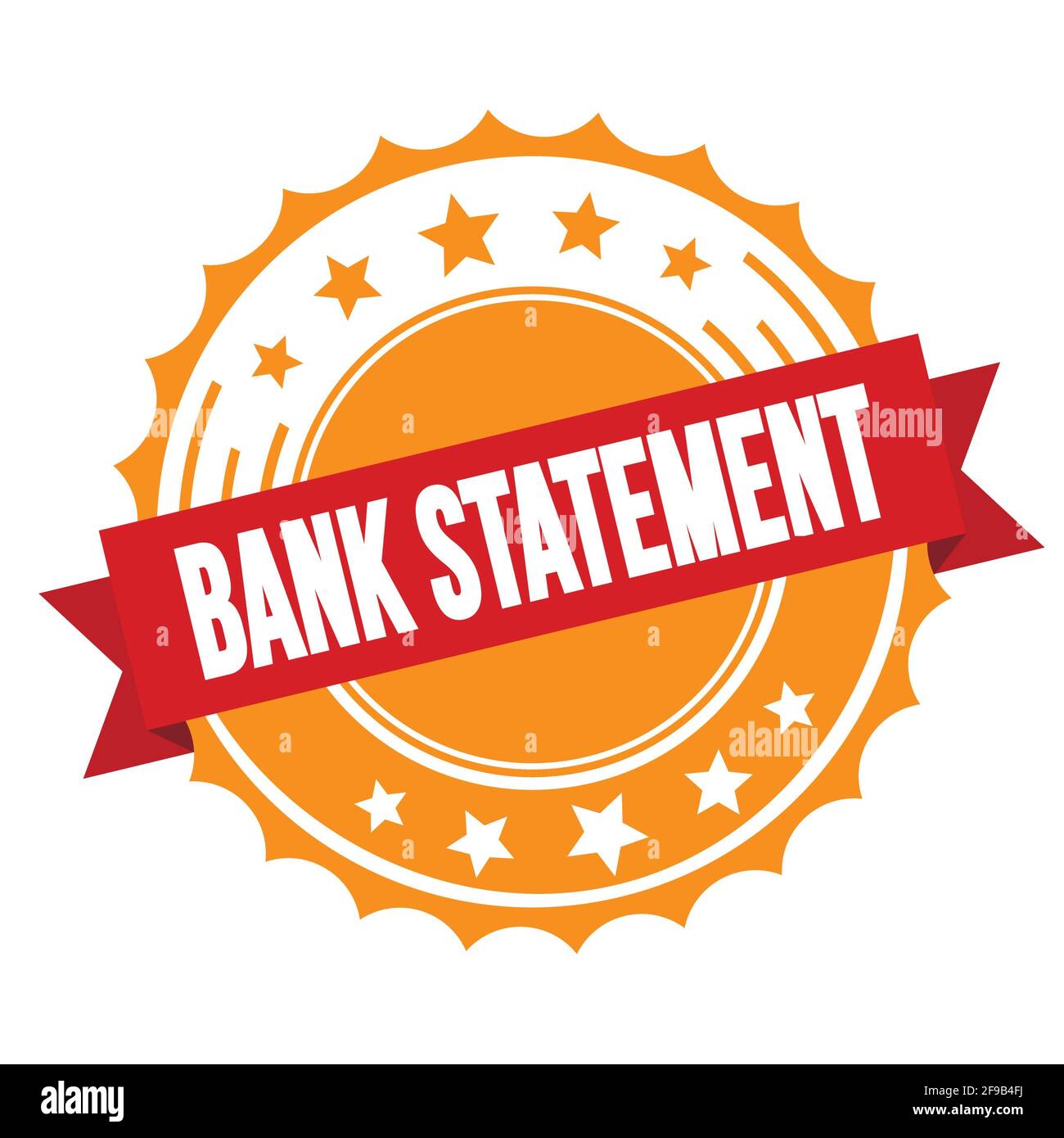 BANK STATEMENT text on red orange ribbon badge stamp Stock Photo - Alamy