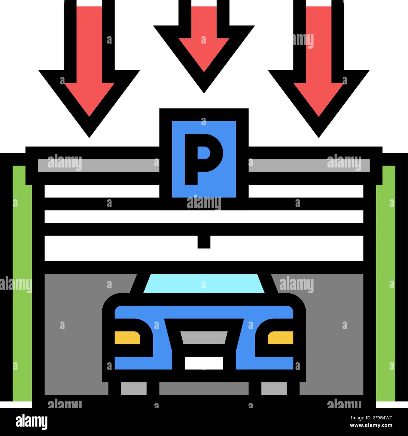 gate closing parking color icon vector illustration Stock Vector Image ...