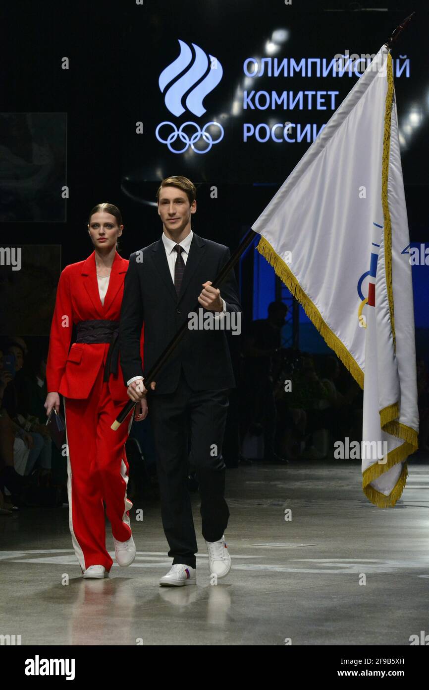 Demonstration of a new collection of sportswear for the Russian Olympic ...
