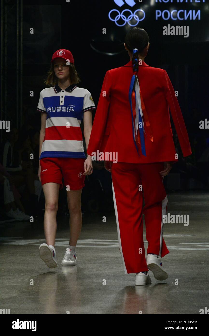 Demonstration of a new collection of sportswear for the Russian Olympic ...
