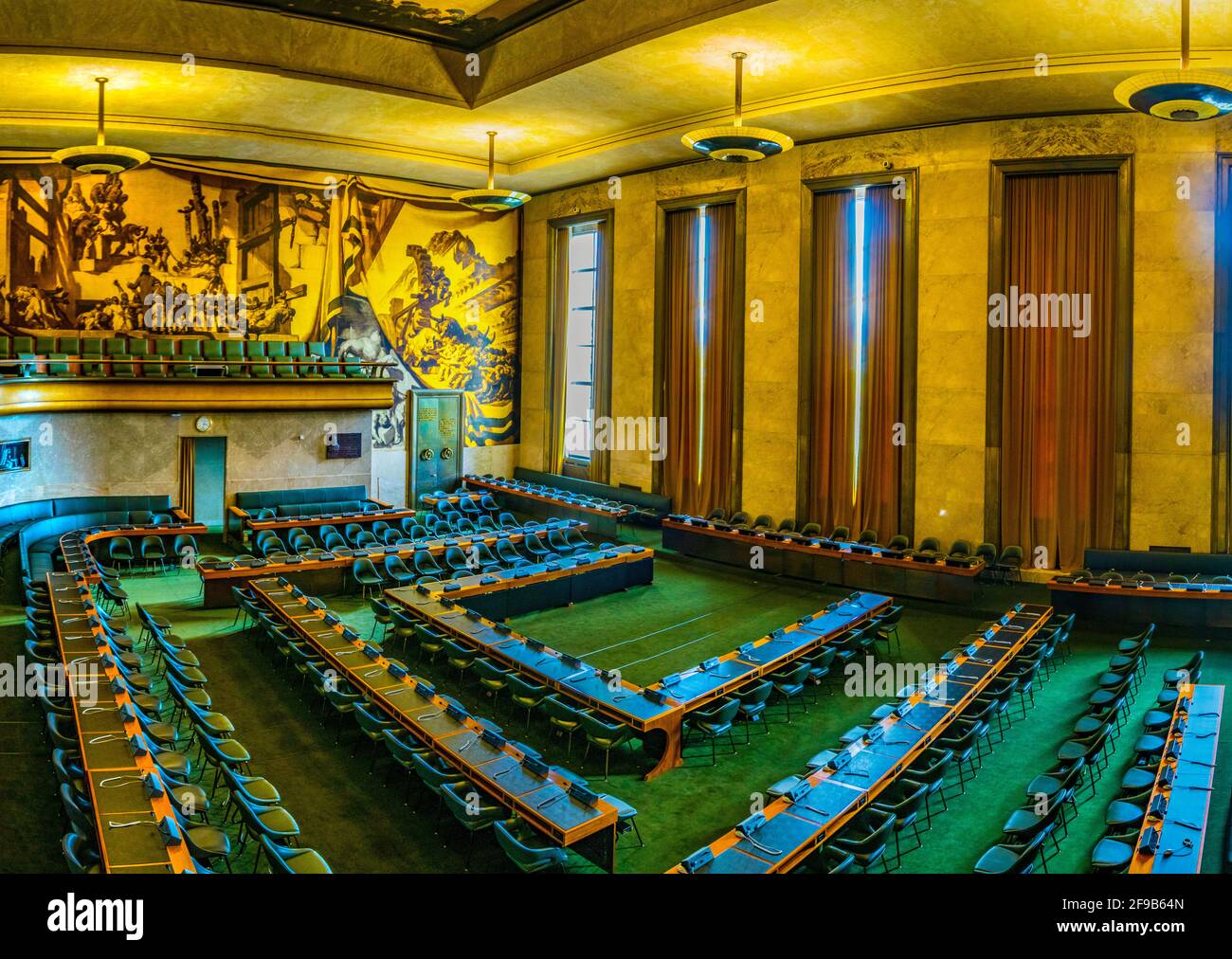 GENEVA, SWITZERLAND, JULY 20, 2017: An assembly hall in the Palace of ...