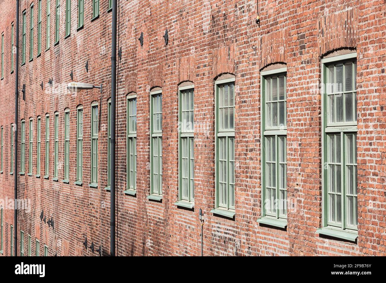 Brick wall facade building, Sweden Stock Photo - Alamy