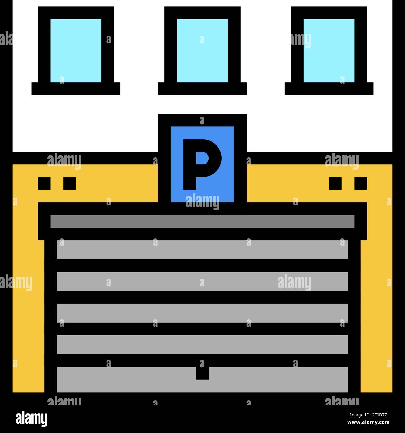 building parking color icon vector illustration Stock Vector Image ...