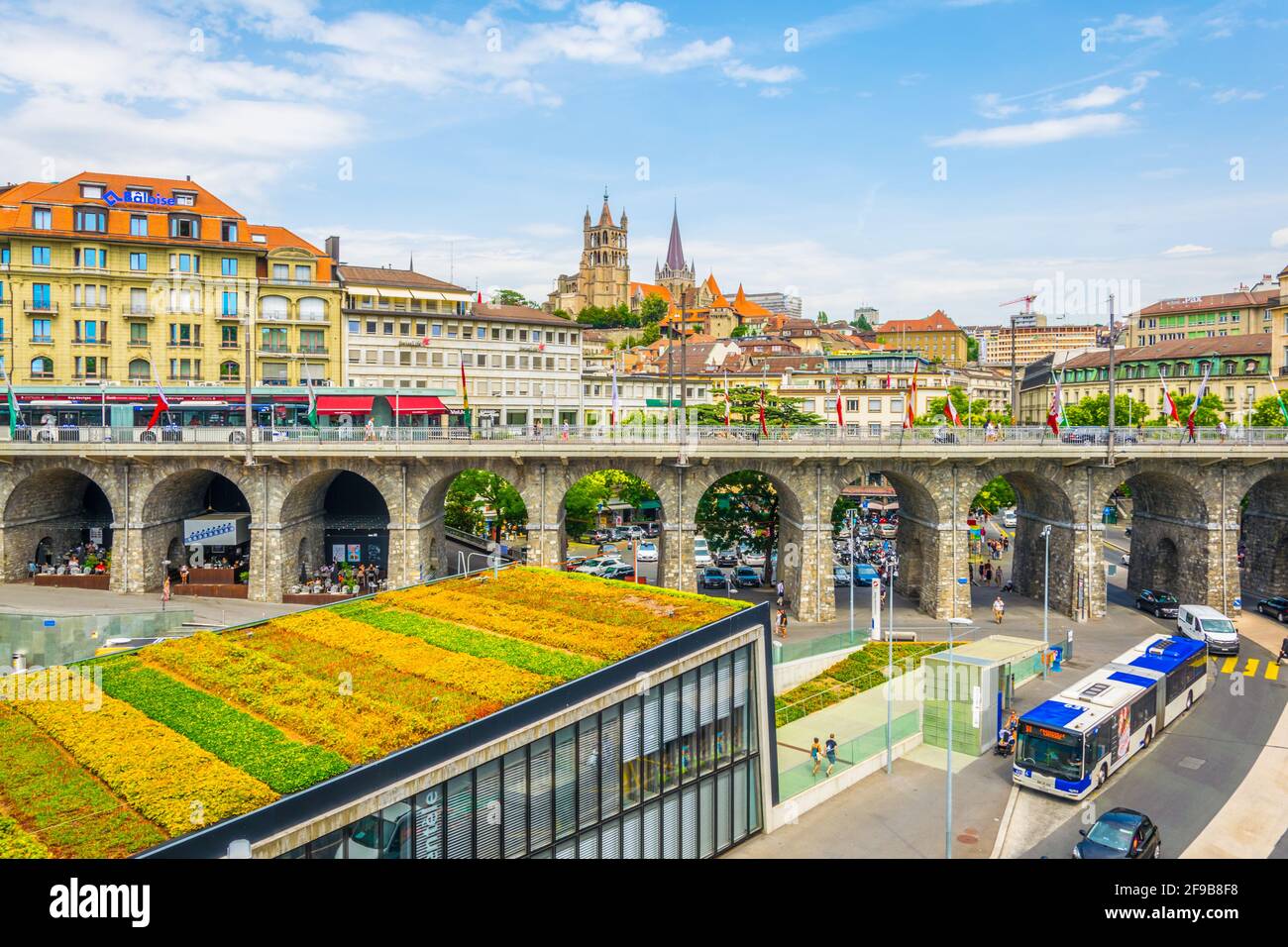 LAUSANNE, SWITZERLAND, JULY 19, 2017: Cathedral of our lady viewed ...