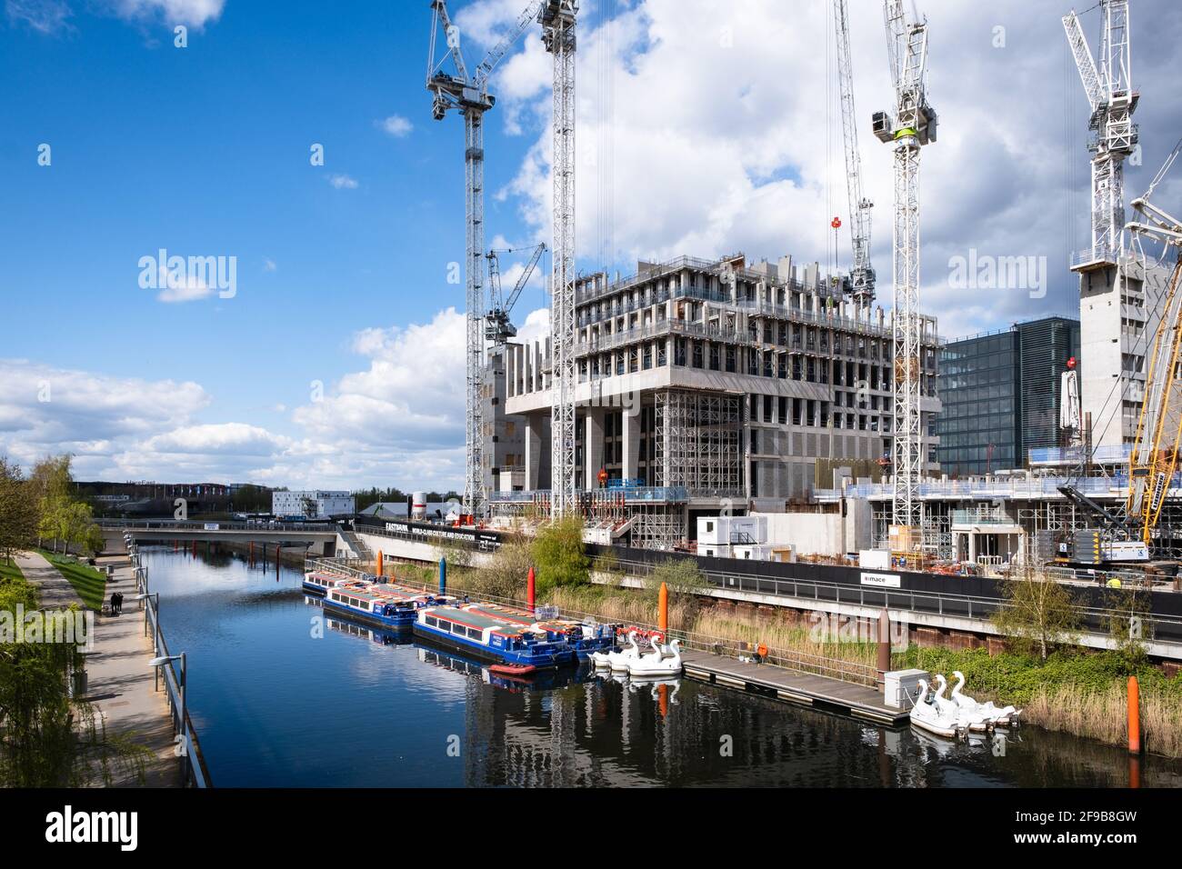 London, UK – April 2021 : construction site of East Bank Stratford ...