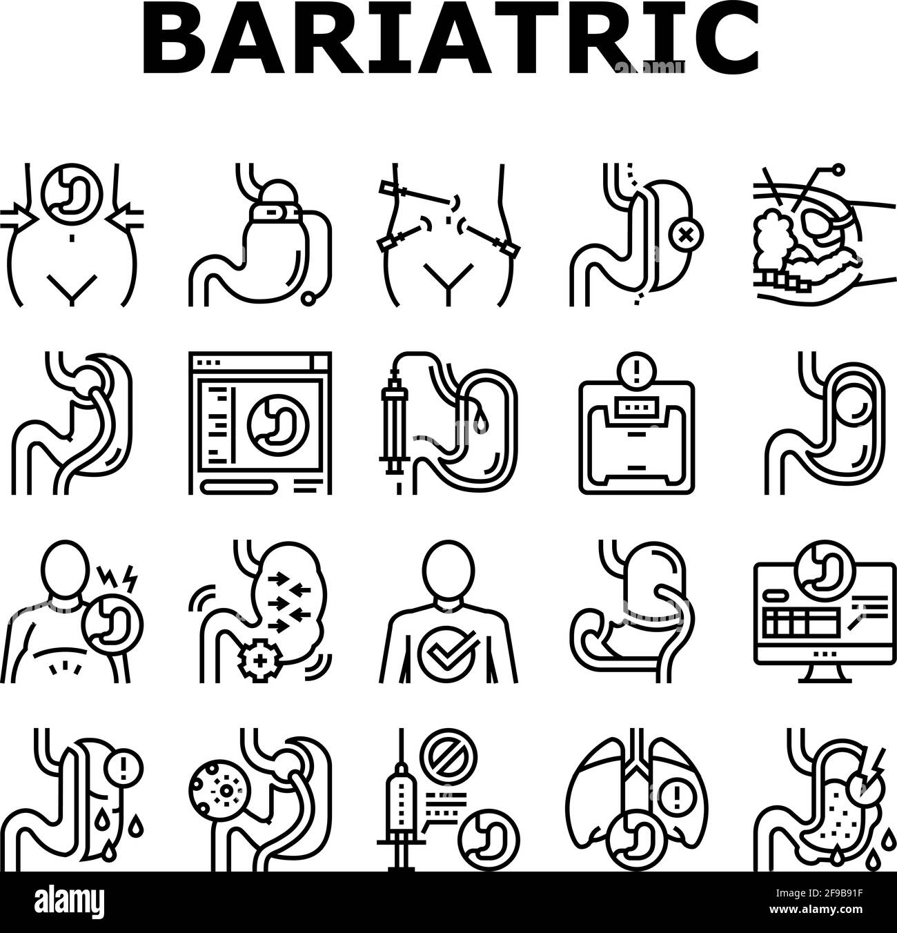 Bariatric Surgery Collection Icons Set Vector Stock Vector Image & Art ...