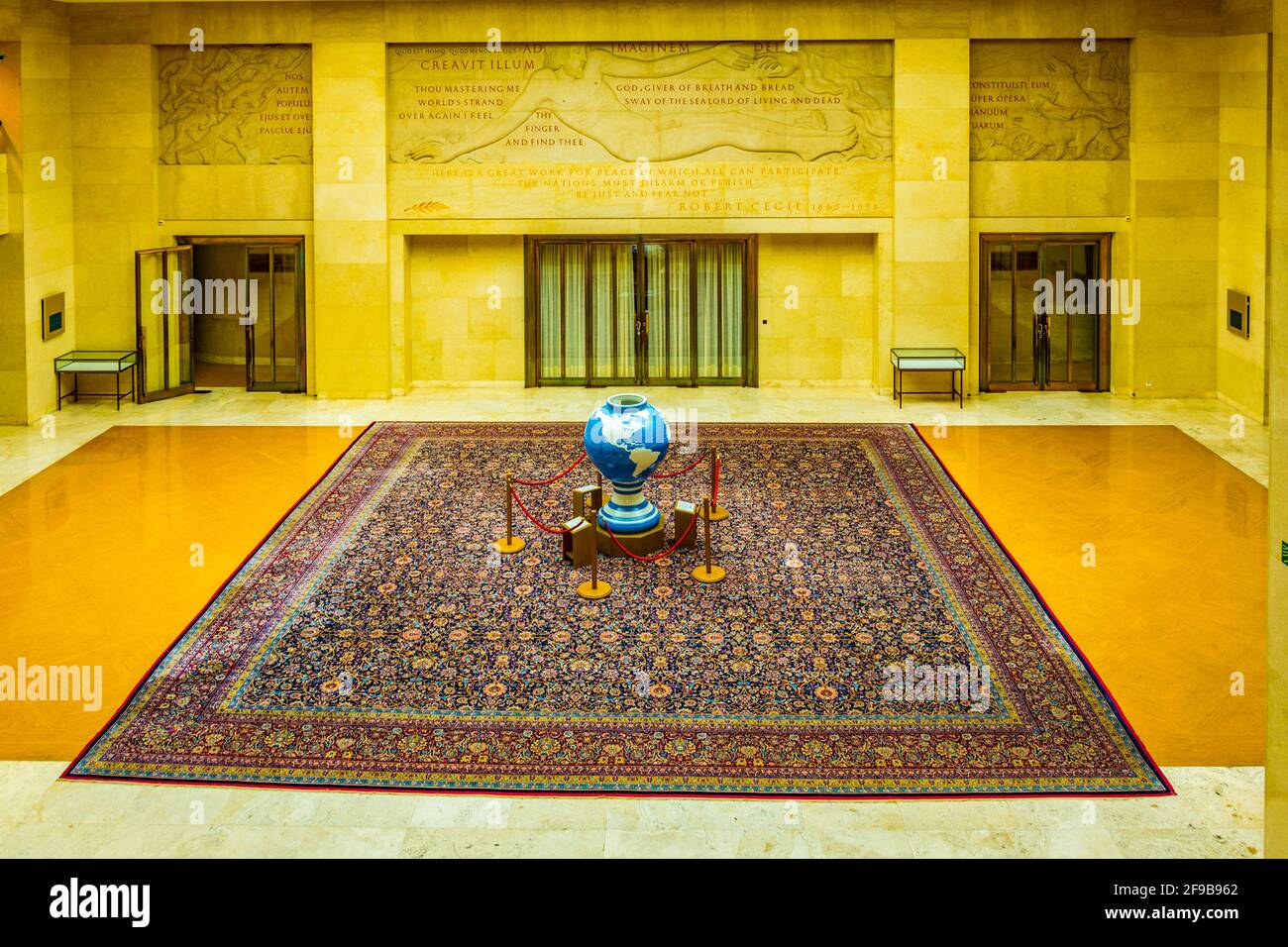GENEVA, SWITZERLAND, JULY 20, 2017: An assembly hall in the Palace of ...